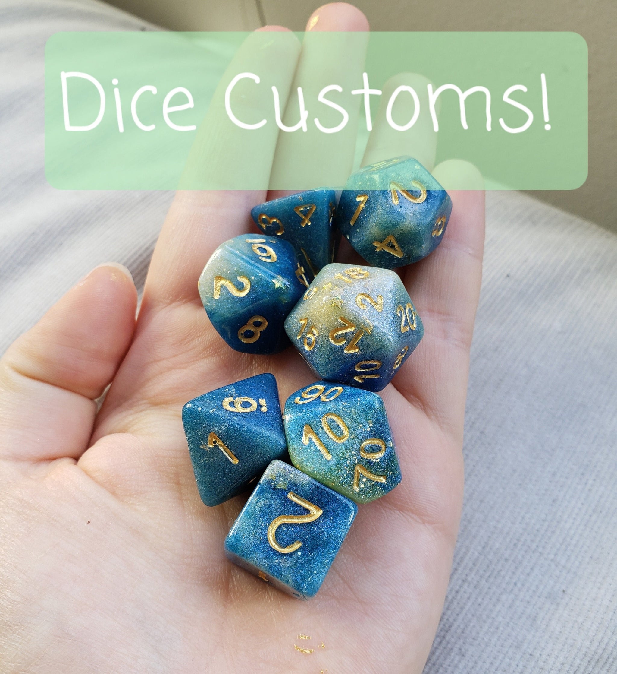 CUSTOM ORDER! Dice Set For Dungeons And Dragons Tabletop RPG Games ...