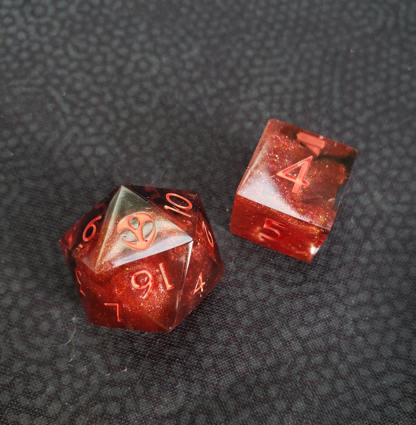 Blood Oath (Black and Red Shimmer) Dice Set For Dungeons And Dragons T ...